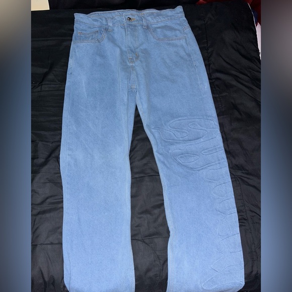 Synicalglobal | Jeans | Synical Embossed Arch Logo Jeans Washed Denim ...